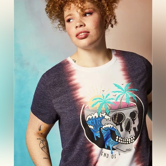 torrid | Tops | Torrid Lovesick Skull Island Tie Dye Vintage Tunic Size ...